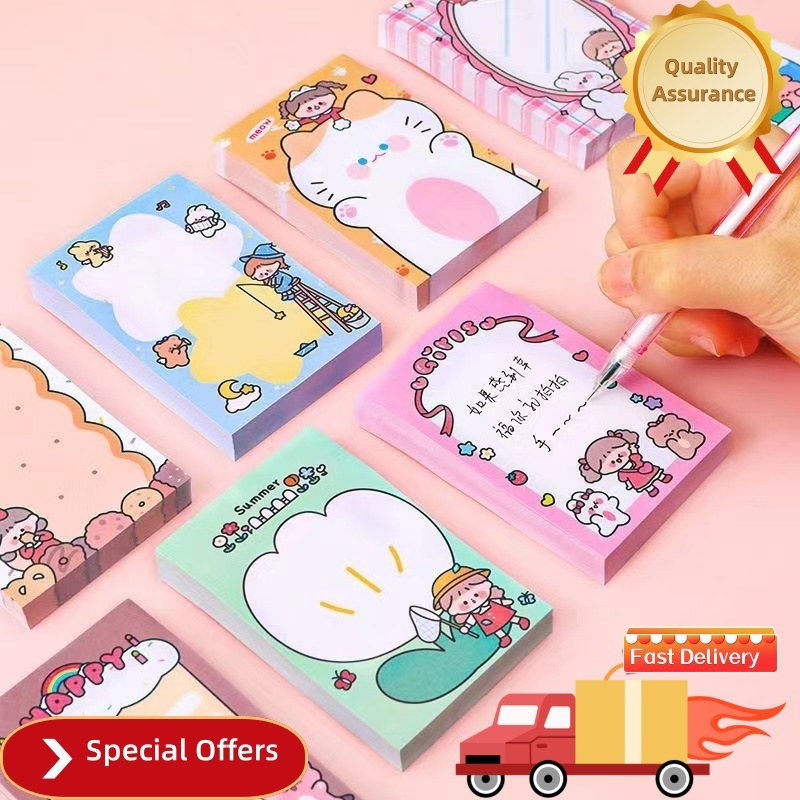 Tearable Memo Pad 80 Sheets Sticky Cute Cartoon Sticky Notes Marking ...