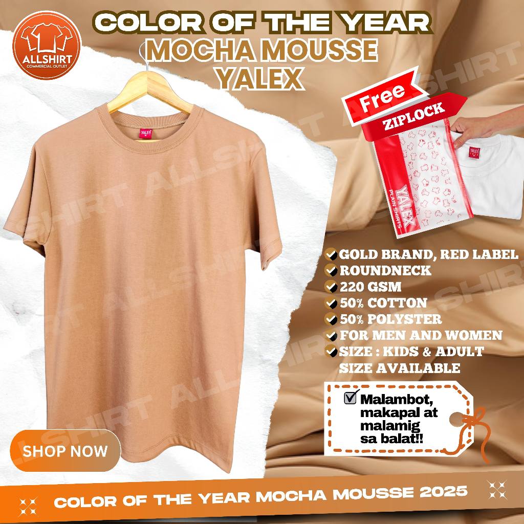 MOCHA MOUSSE COLOR OF THE YEAR 2025 MOCHA SHADE YALEX ROUNDNECK RED ...