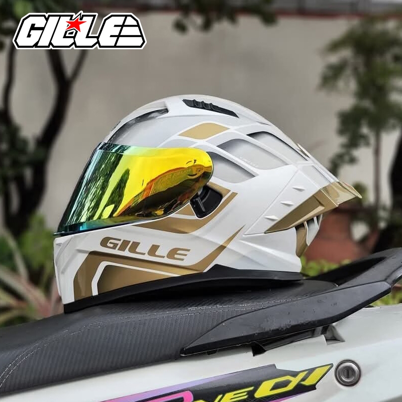 GILLE 843 CIRCUIT Helmet Full Face for Motorcycle Dual Visor Men and ...