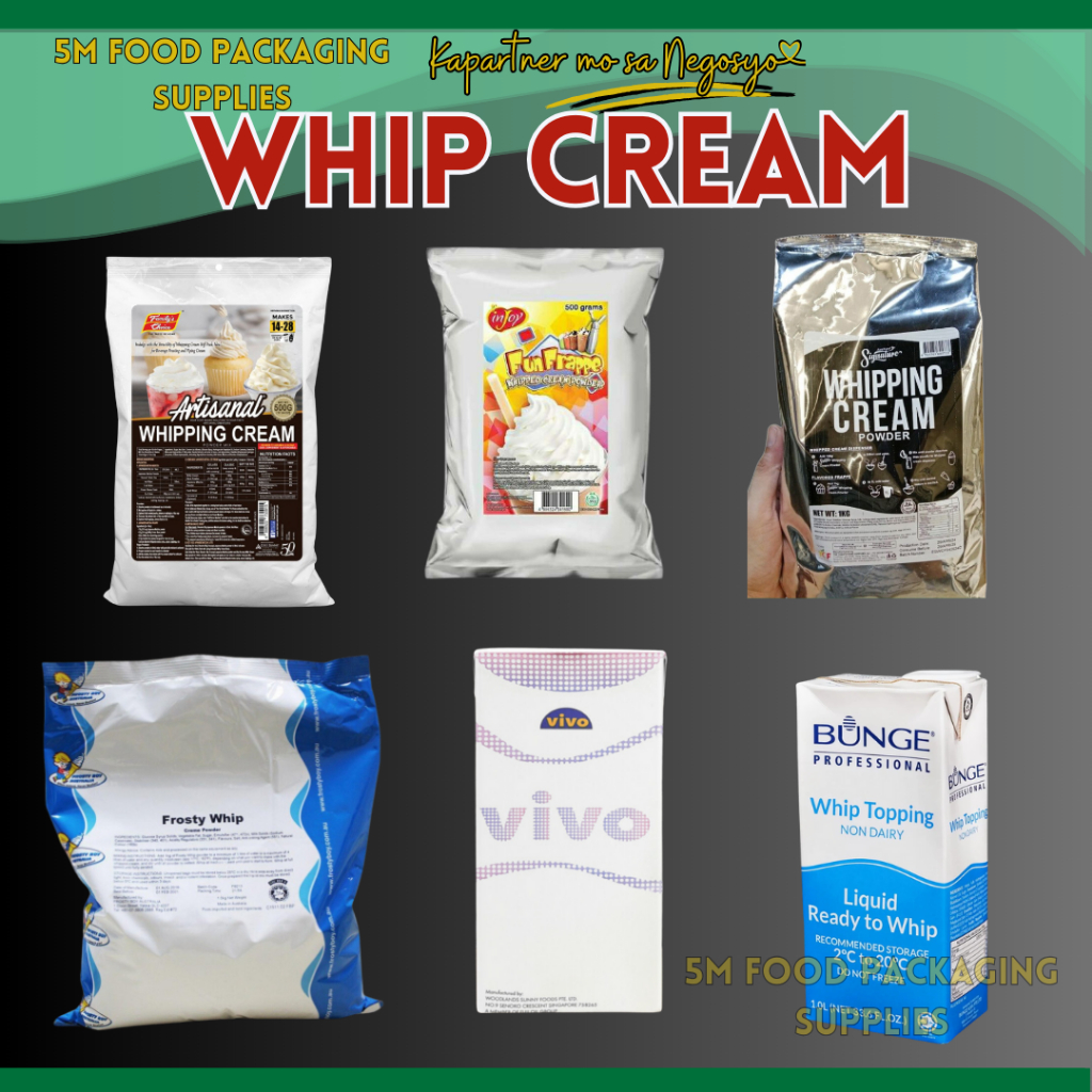 Whipping Cream Injoy Fam choice, Frosty boy Vivo Bunge Whip cream ...