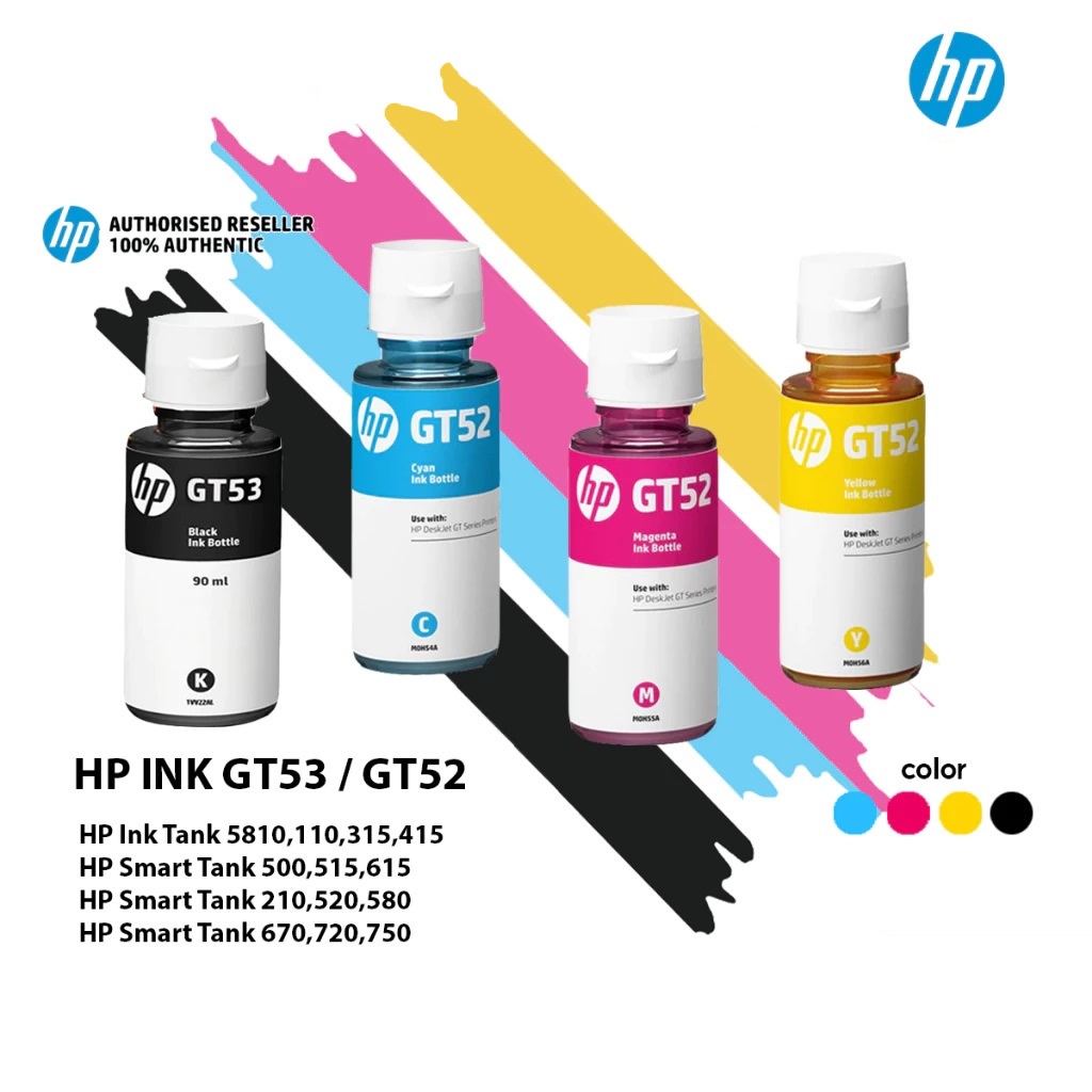 HP INK GT53 / GT52 INK BOTTLE PRINTER INKS /HP DESK JET GT / HP SMART ...