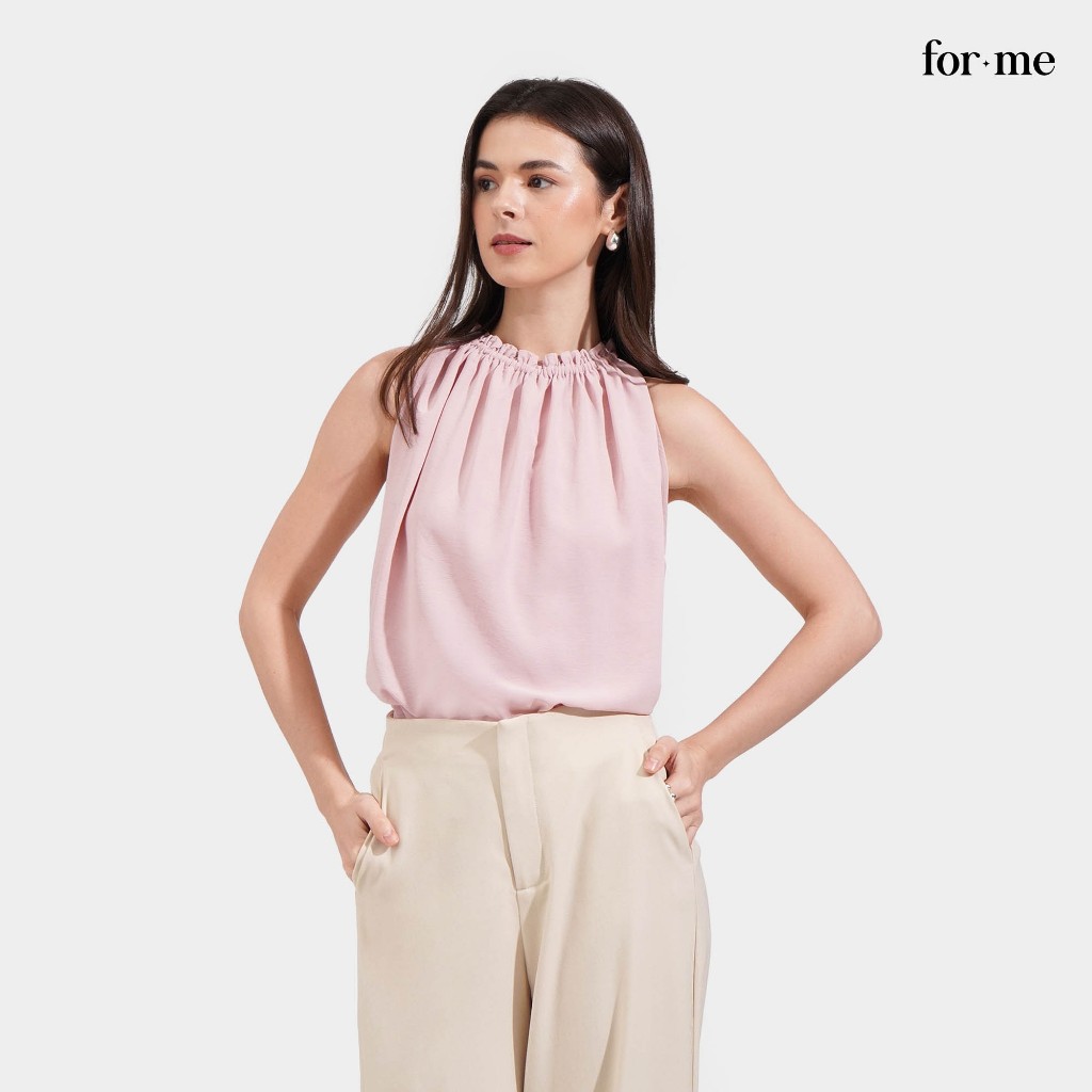 ForMe Ruffled Halter Top For Women (Barely Pink) | Shopee Philippines