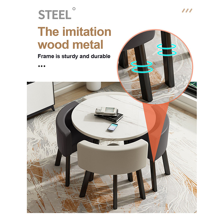 Four-person dining table and chair set small round table reception ...