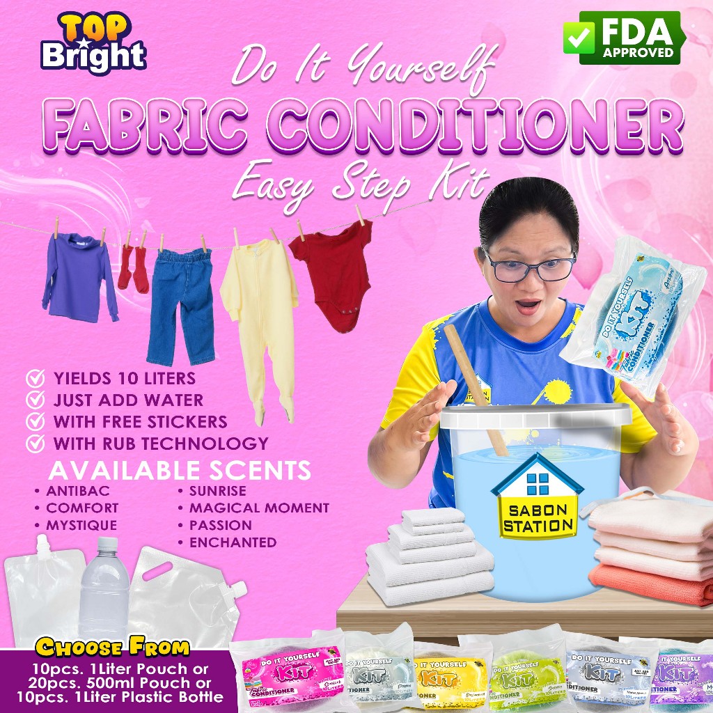 Fabric Conditioner DIY Kit 10L Yield w/ Bottles or Pouches | Free ...