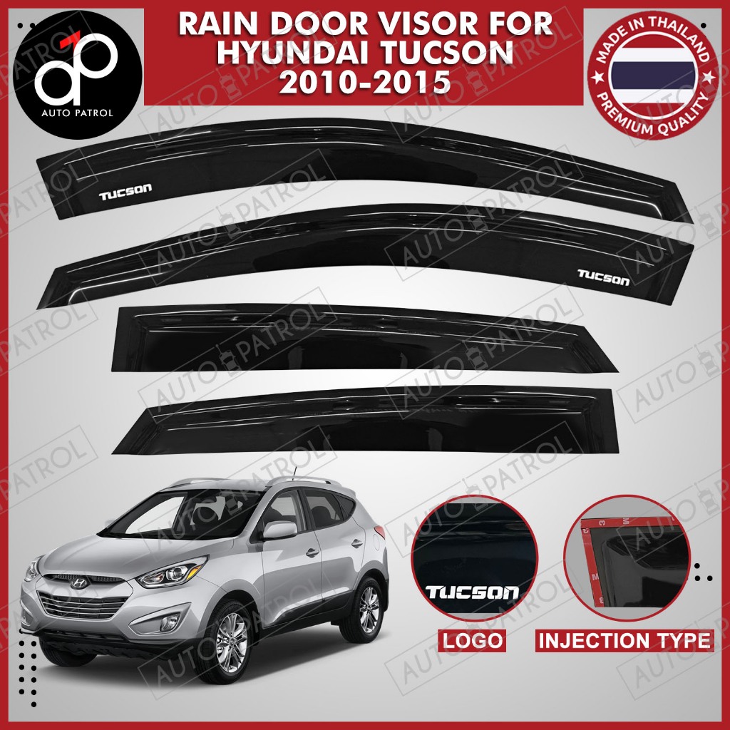 HYUNDAI TUCSON 2010-2015 Window Door Visor Black ( Injection Type ...