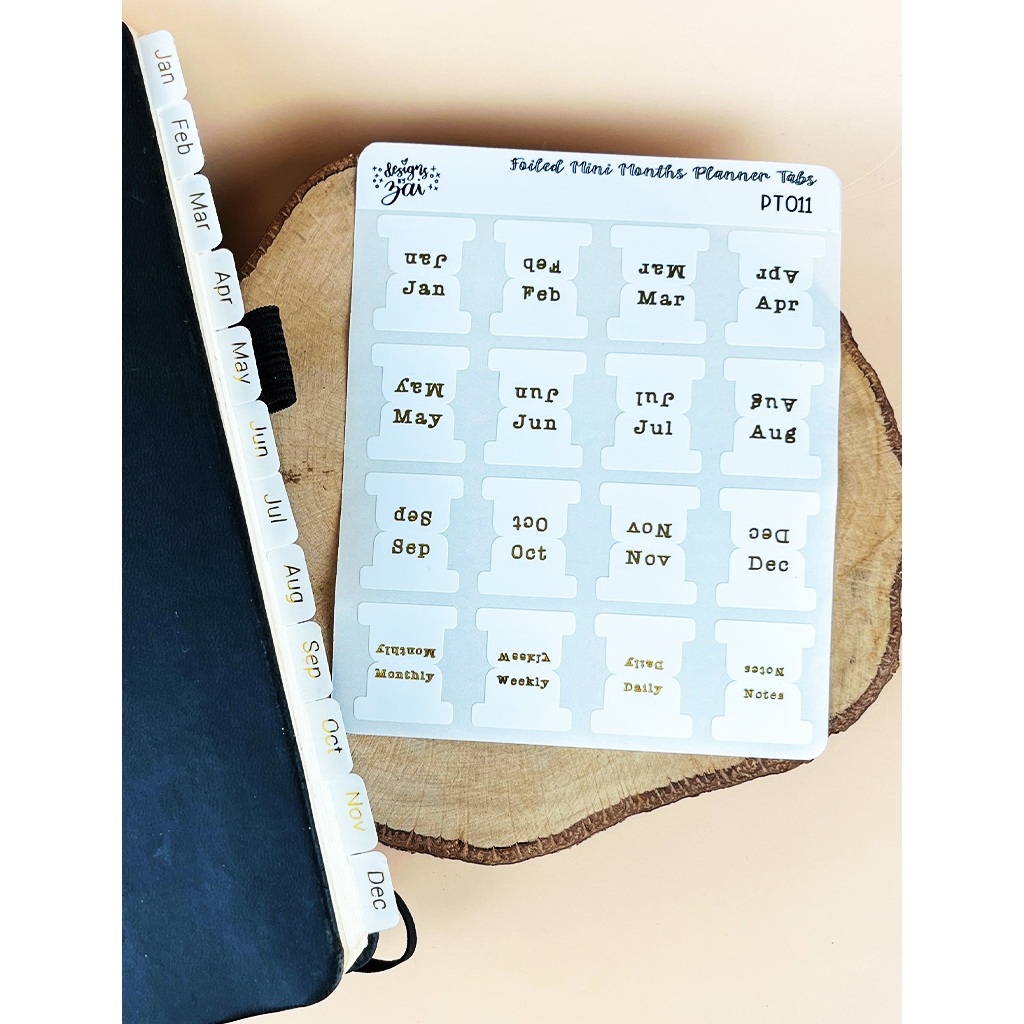 Foiled Monthly Planner Tabs 2025 Calendar Labels Foiled Sticker ...