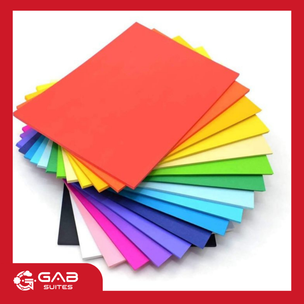 A4 Printable Colored Paper | 5 Pcs | 10 Colors | Stationery | School ...