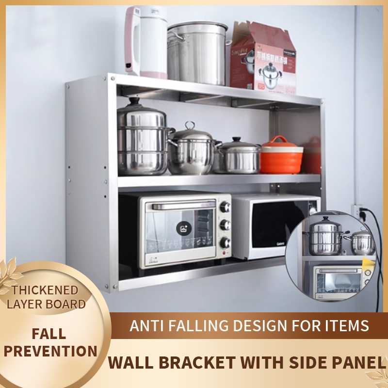 304 stainless steel wall mounted kitchen storage cabinet double-layer ...