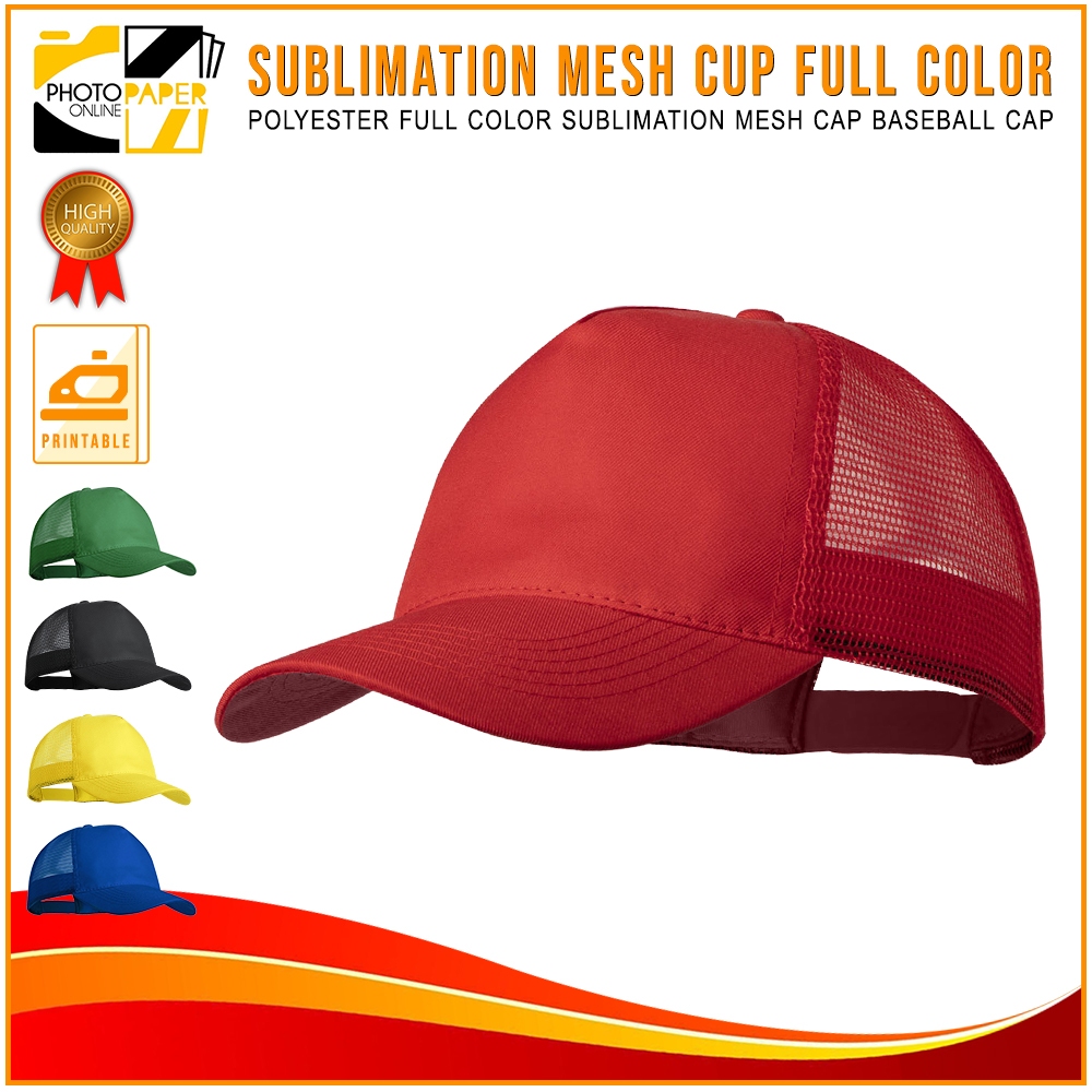 Sublimation Mesh Cap Full Color Baseball Hat 9 Colors | Shopee Philippines