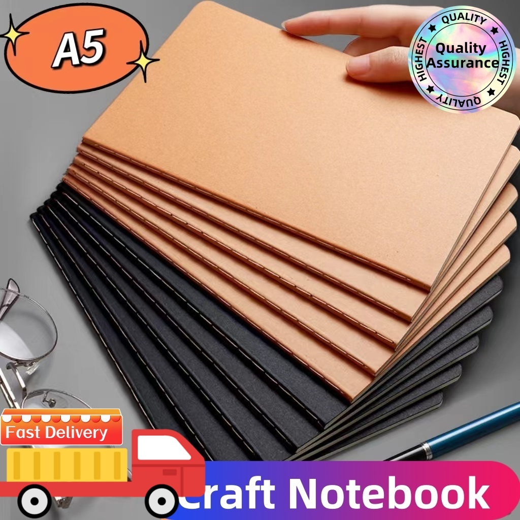 A5 Notebook 36 Sheets Craft Notebook Retro Notebook Black Notebook ...