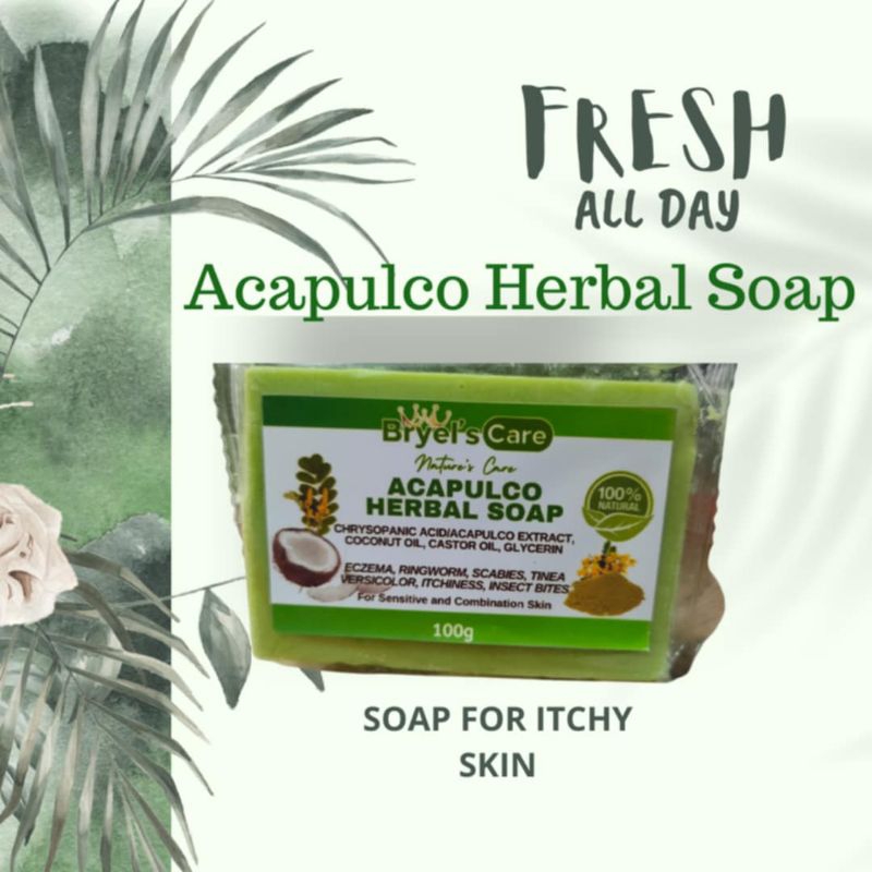 Acapulco Herbal Soap 100g Anti Fungal Body Soap(Itchiness,Eczema,Tinea ...