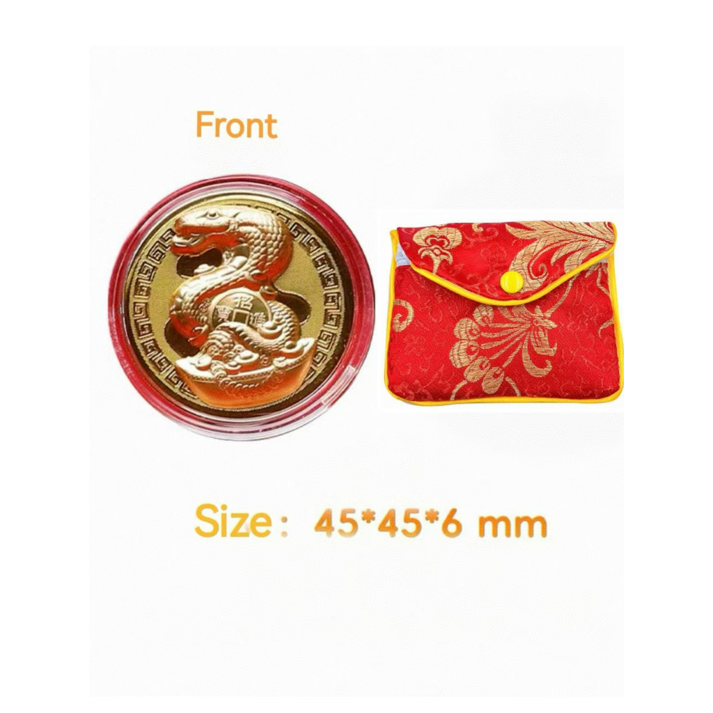 2025 New Year snake coin banknote Lucky red pouch good luck pera gold ...