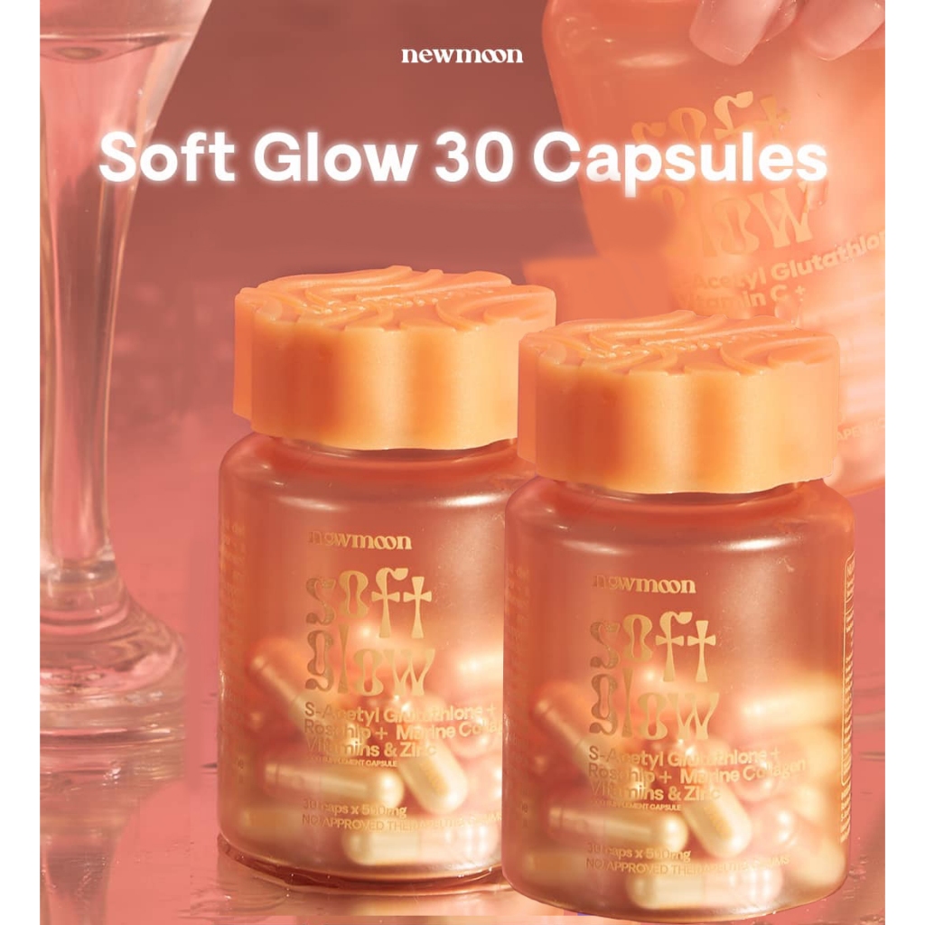 New Moon 30 Capsules 500 mg S-Acetyl Glutathione, Collagen & Vitamin ...