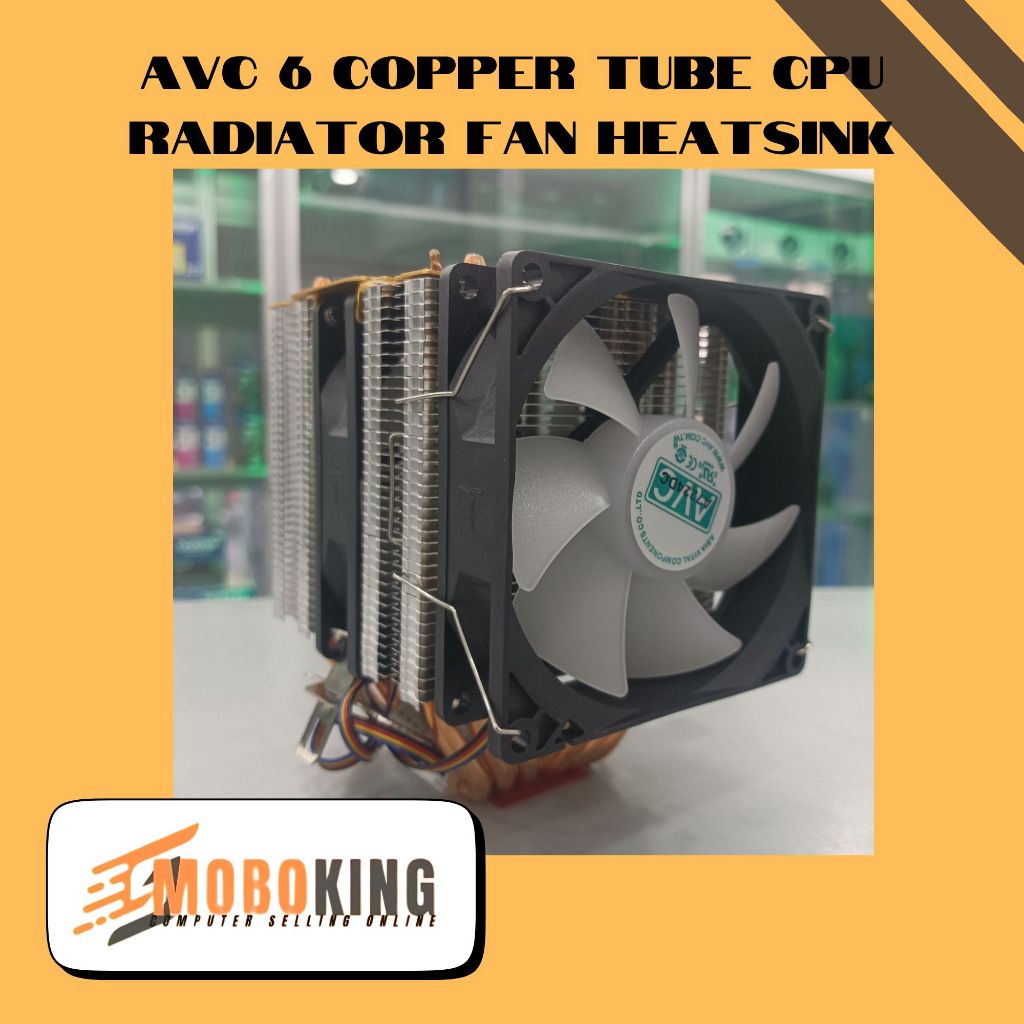AVC Tower CPU Cooler 6 Copper Heat Pipes 4Pin PWM Silent Fan for Intel ...
