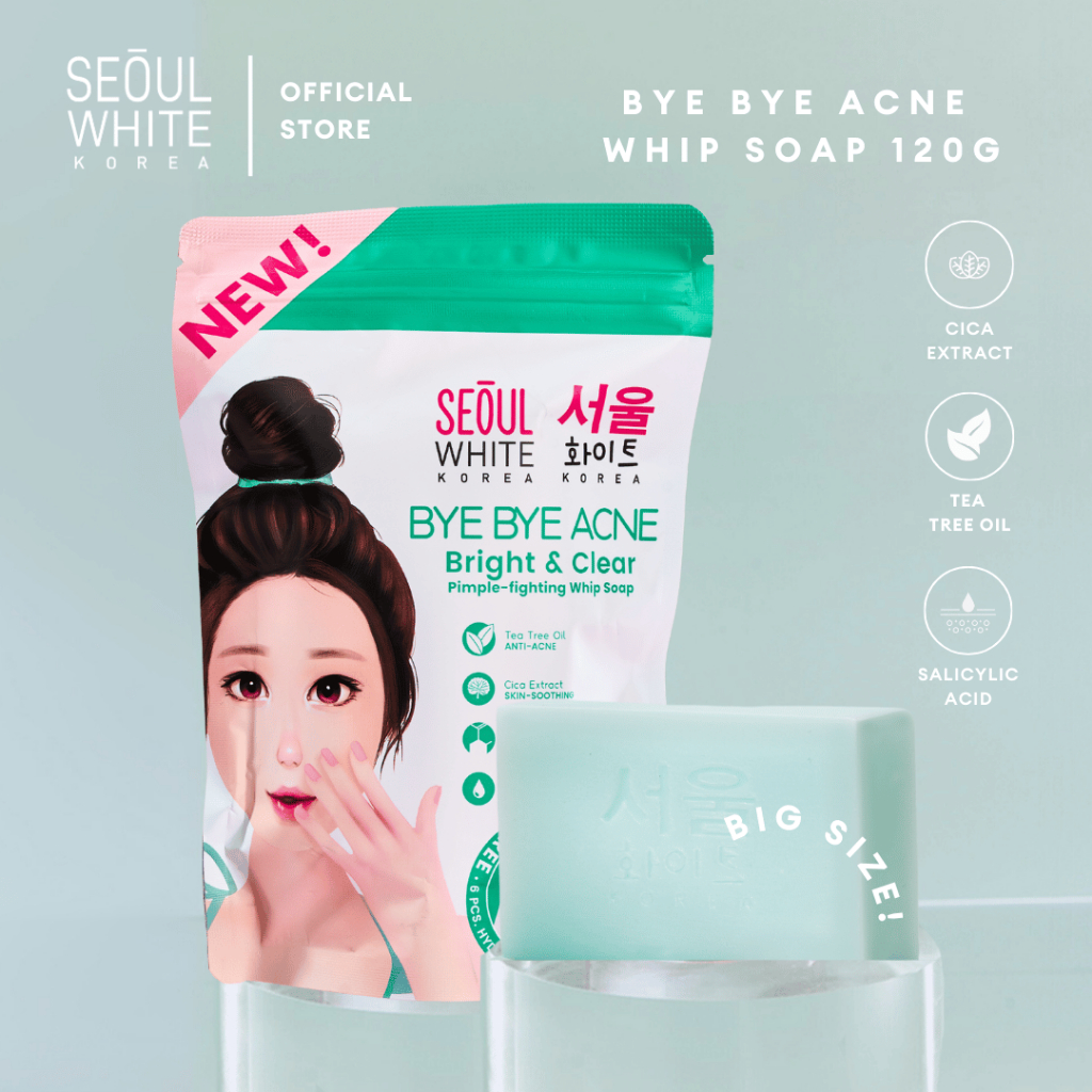 Seoul White Korea Bye Bye Bright & Clear Pimple-Fighting Whip Soap 120g ...