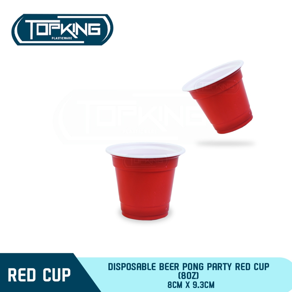 TPK [50 PCS] RED PARTY PLASTIC HARD CUPS (8 oz, 12oz, 16oz) PARTY CUPS ...