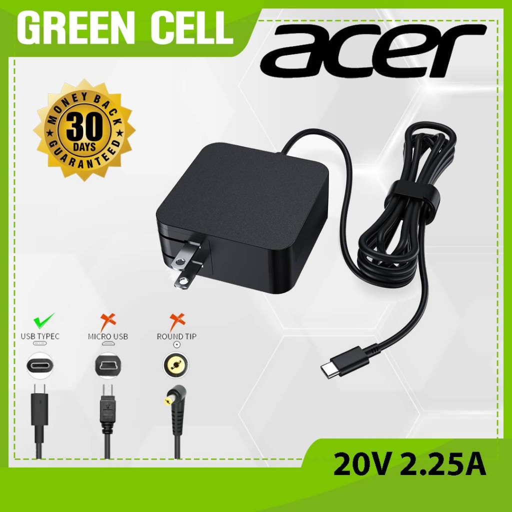 45W Acer Type C Laptop Charger for Aspire Lite 15 AL15-51 AL15-41 AL15 ...