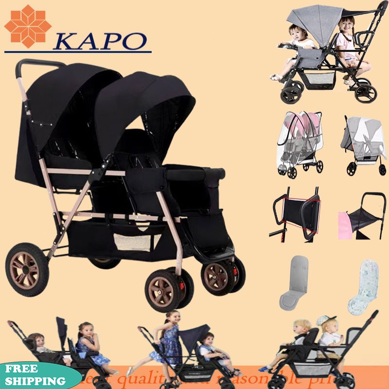 【Twin Stroller Luxury】KAPO Double Stroller for 2 Kids - Lightweight ...