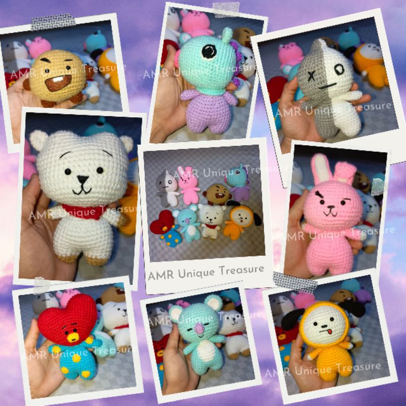 Adorable Handmade Crochet BT21 Amigurumi Plush - Koya, RJ, Shooky, Mang ...
