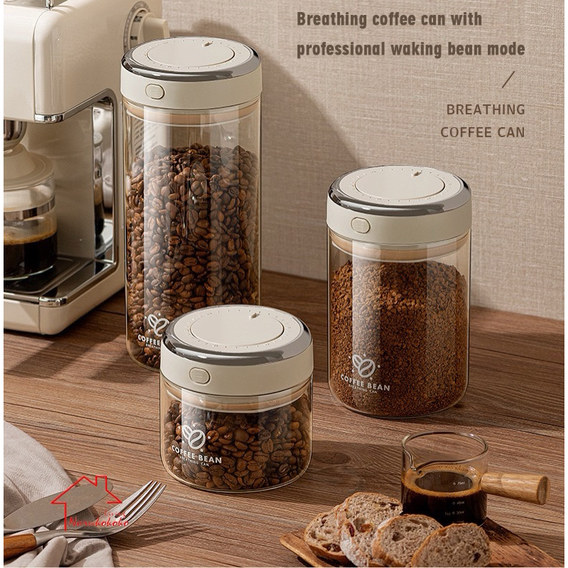 Coffee Cans Vacuum Sealed Glass Container Food Storage Powder Coffee ...