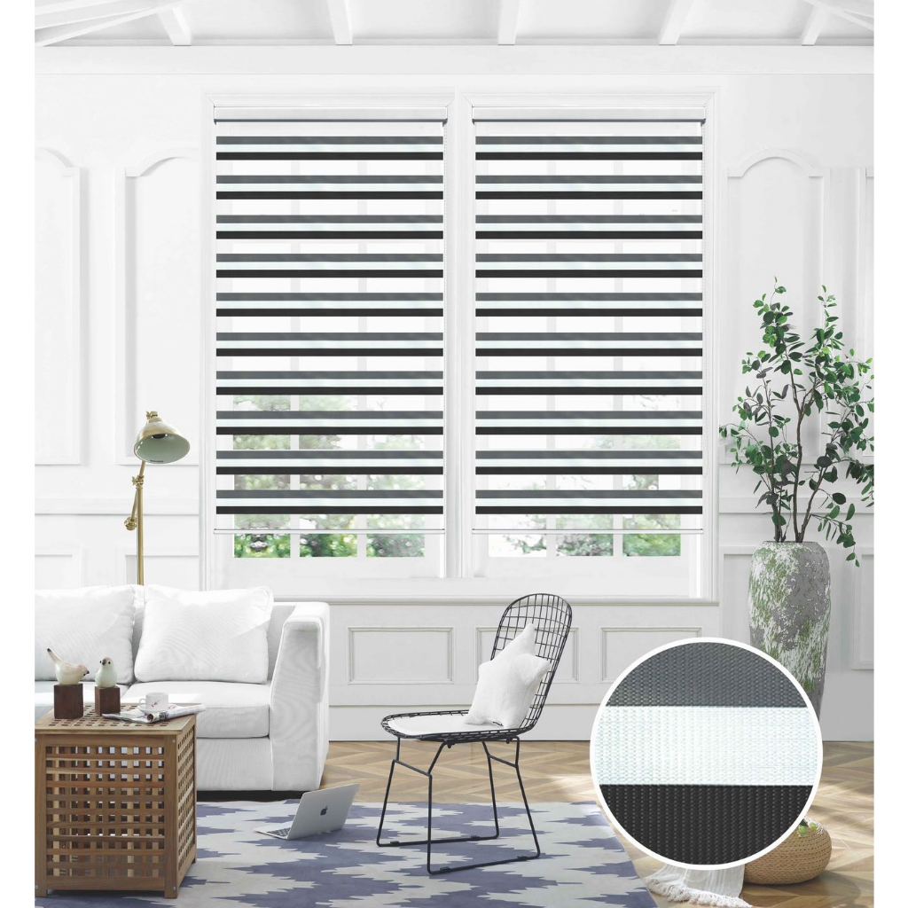 【New Style】 Korean Window Blinds Venetian Double Roller Shutter Office ...