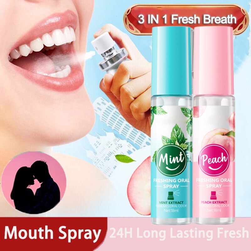 SENLOVE 20ML Mouth Spray Fresh Fruity Breath Freshener Mini Mouth Spray ...