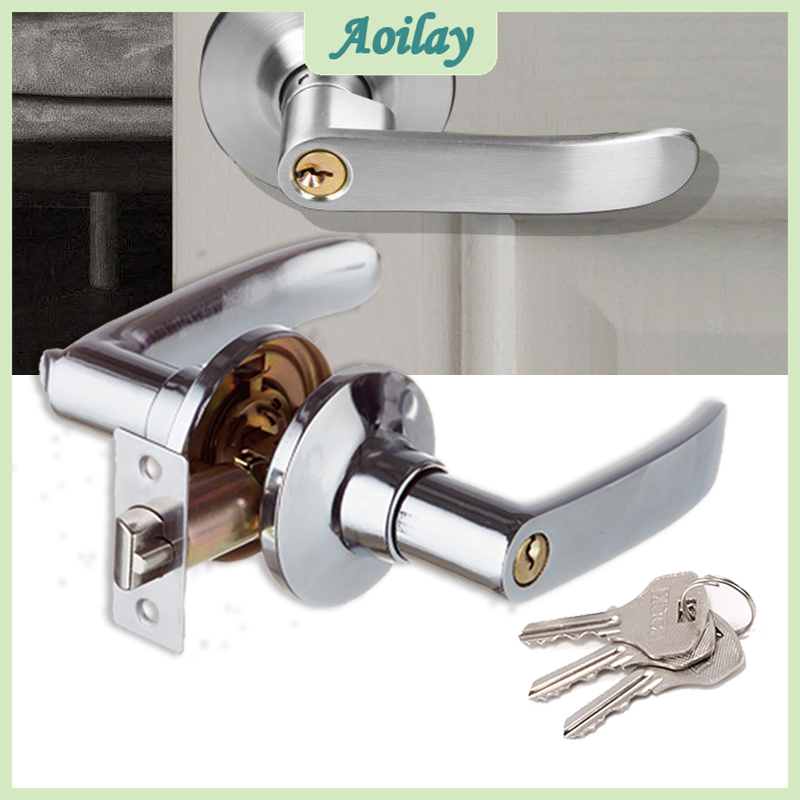 Lever Type Door knob Lockset Semi-Cylindrical Lock Tongue Door Handle ...
