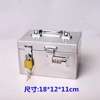 Stainless steel lockable deposit jar Certificate storage box Portable ...