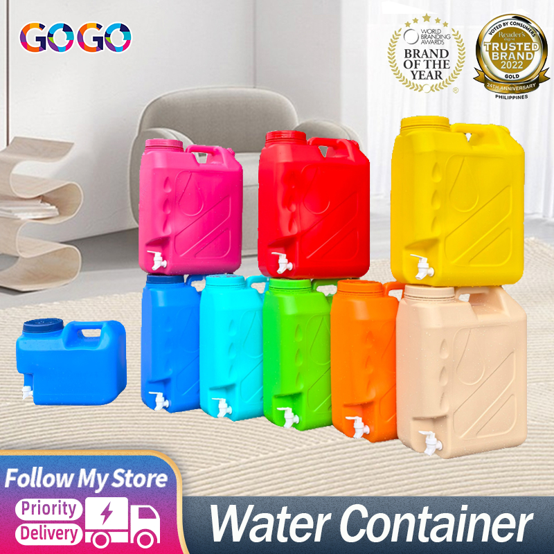 20L Slim Water Container With Faucet 5 Gallon Water Dispenser Water ...