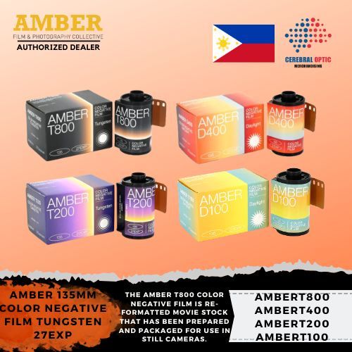 AMBER T800, D400, T200, D100 135MM COLOR NEGATIVE FILM TUNGSTEN 27EXP ...