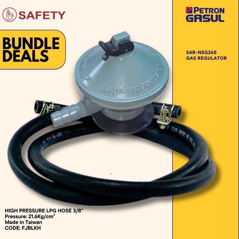 Safety Snap On Gasul LPG Regulator with Taiwan High Pressure LPG Hose ...