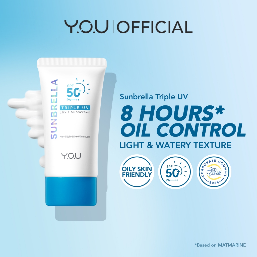 Y.O.U Sunbrella Triple UV Elixir Sunscreen SPF 50+ PA++++ | 8H Oil ...