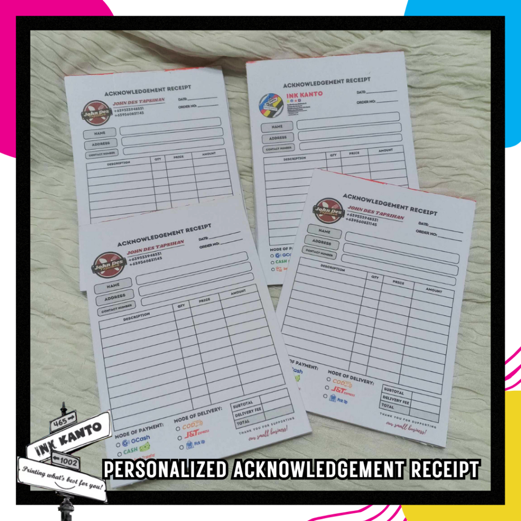 Personalized Acknowledgement Receipt | Unofficial | A5 Size | Shopee ...