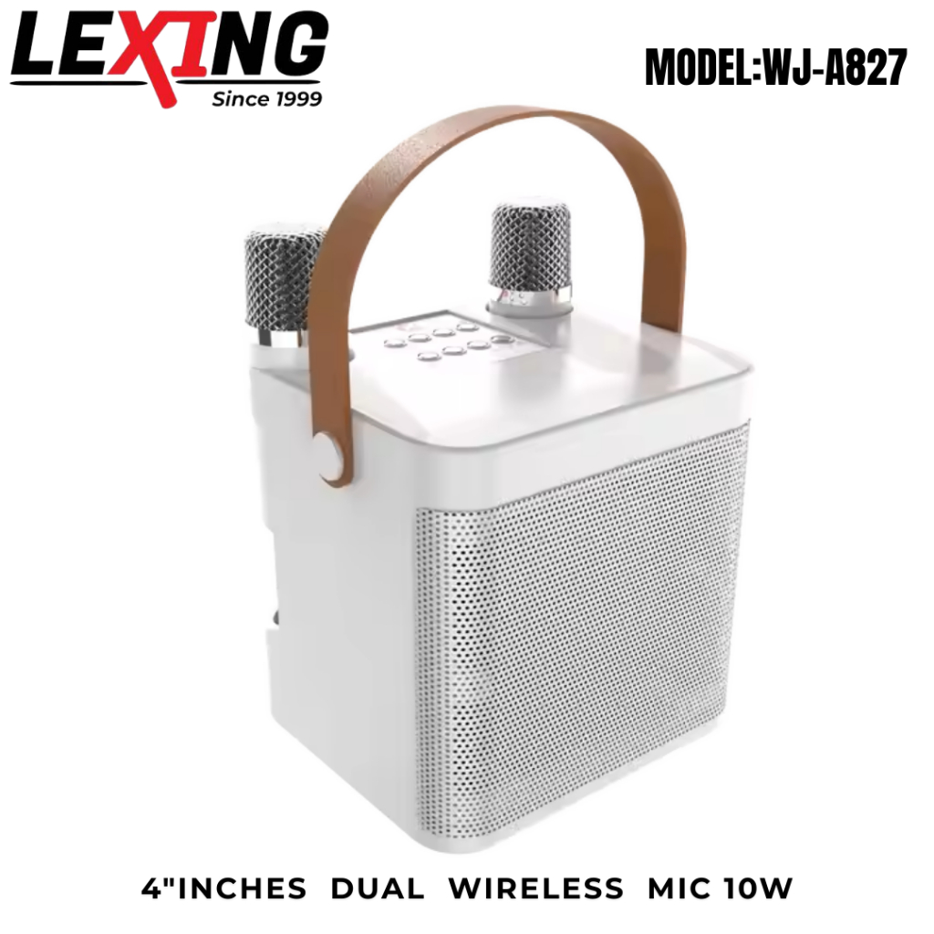 Mini party box speaker Karaoke Machine With Two Wireless Microphone ...