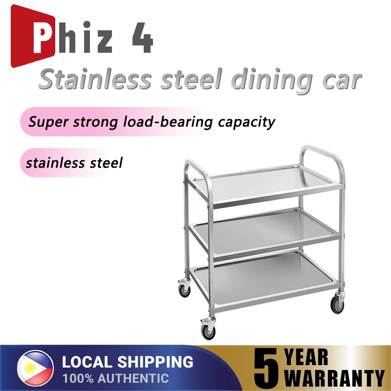 Phiz4Stainless steel trolley commercial 3-layer trolley 2-layer trolley ...
