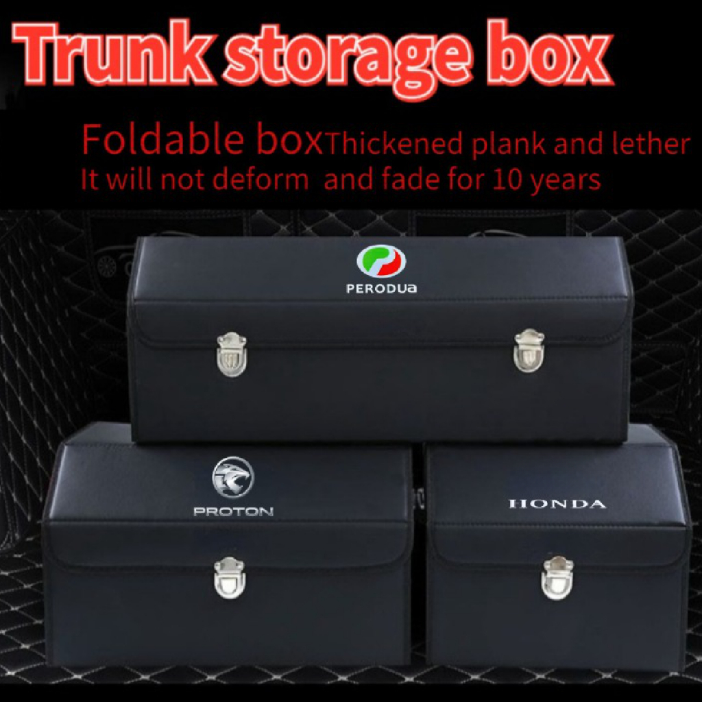 Car Storage Box PU Leather Capacity Auto Multiuse Car Trunk Storage ...
