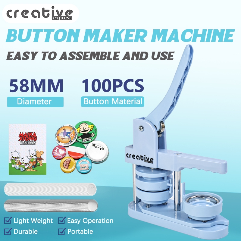 Creative Pin Maker Machine 58mm Set Diy Button Pin Machine Handmade ...
