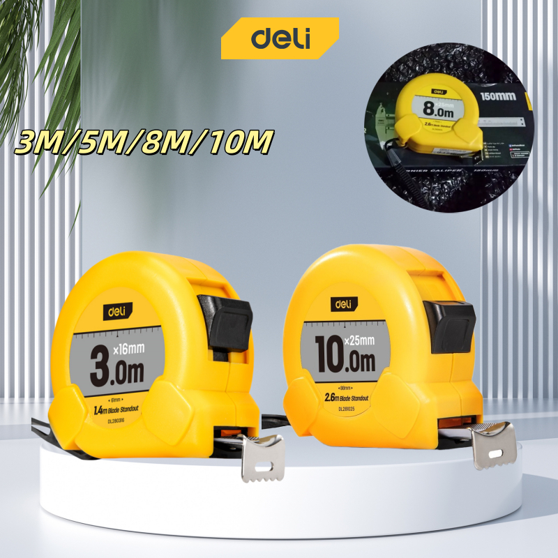 Deli Tools Steel Measure Tape 10mx25mm Metric Measuring Tape Meter ...