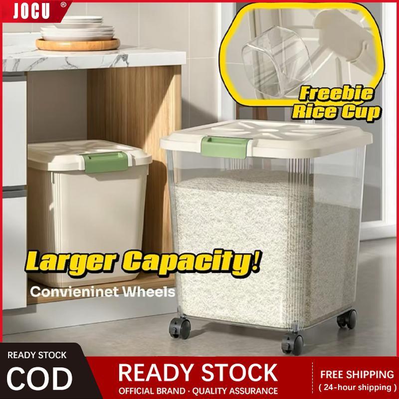 【Movable】25Kg Rice dispenser rice box storage with cup Food storage ...