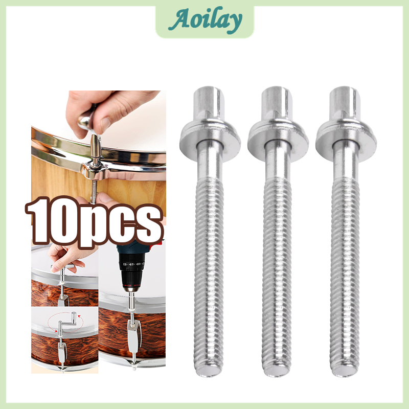 10Pcs Drum Tight Screw Snare Drum Tension Rods Replacement Drums ...