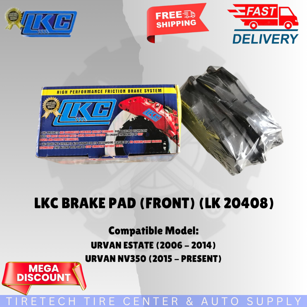 BRAKE PAD FRONT LKC URVAN NV350/ESTATE LK20408 4PCS | Shopee Philippines