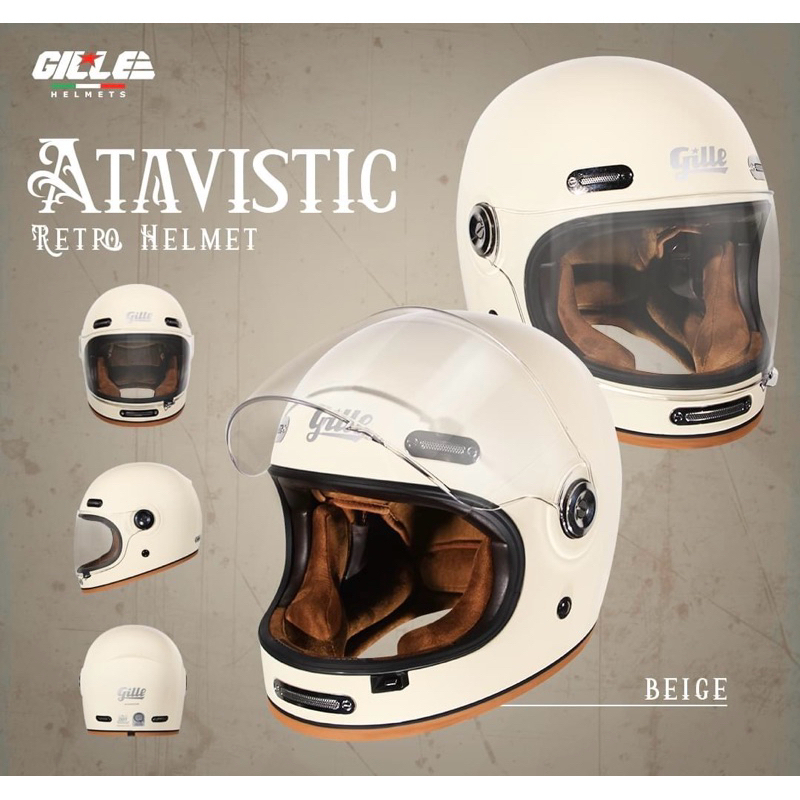 GILLE classic HELMET 853 ATAVISTIC Full Face Motorcycle Helmet full ...