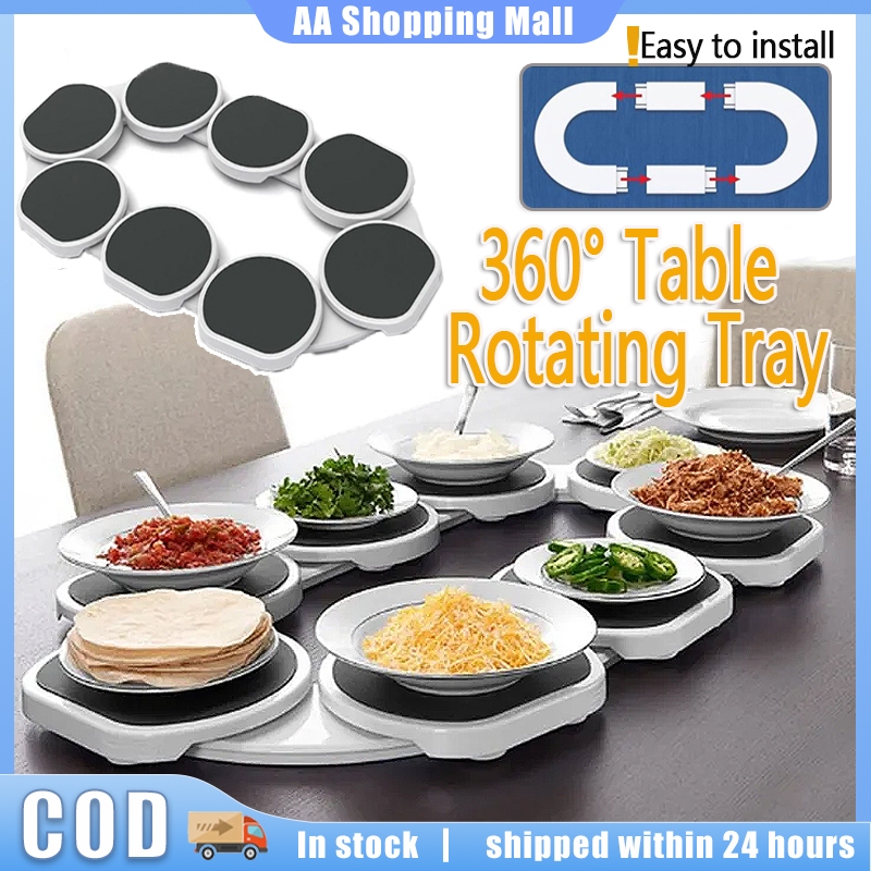 Rotating Dining Table Tray 360° Rotation Turntable Tray Set Versatile ...