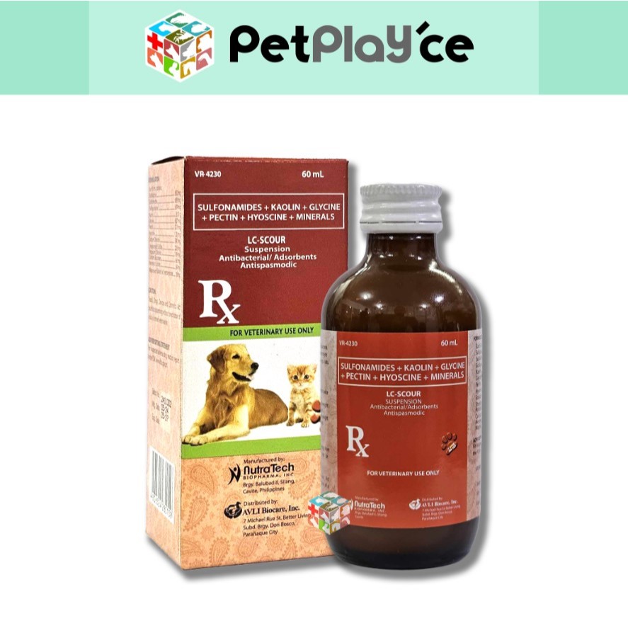LC SCOUR 60ML Anti-Diarrheal Anti-Infective for Dogs & Cats Liquid Meds ...