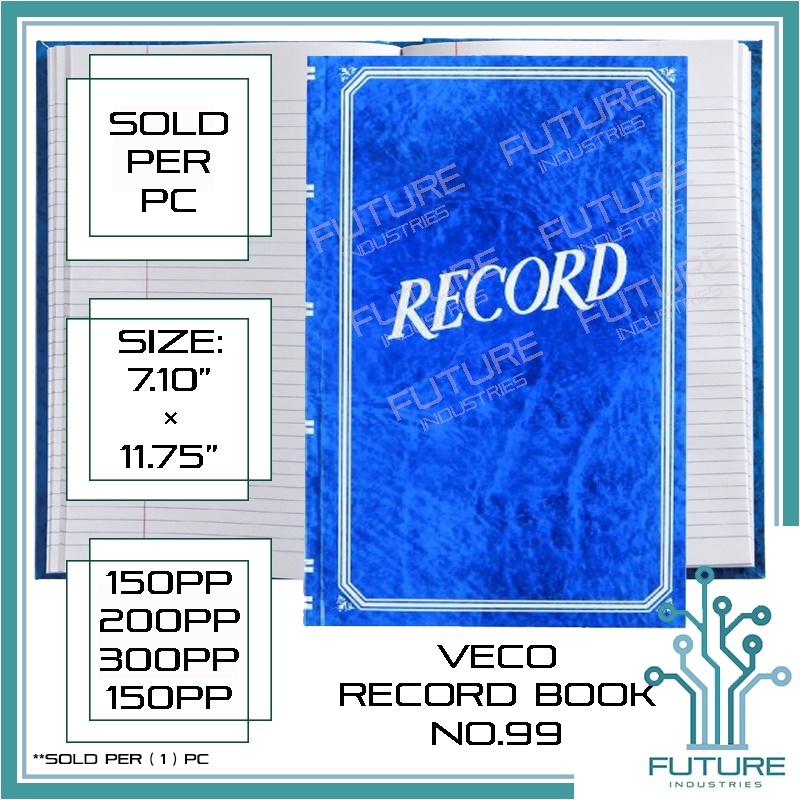 VECO Record Book No. 99 Blue Cover Record Book Books 150PP 200PP 300PP 500PP [Future Ind ...