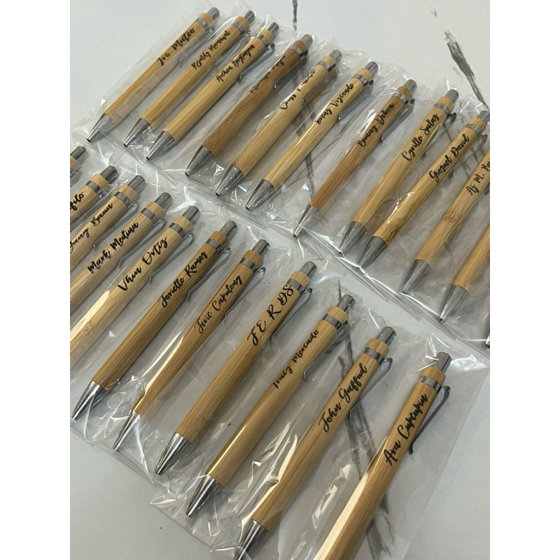 Laser Engraved Bamboo Pen | Personalized | Shopee Philippines