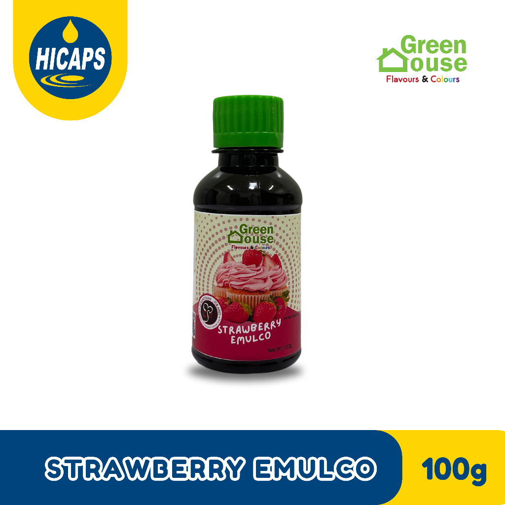 Hicaps Green House Strawberry Emulco 100g (Flavor And Color) | Shopee ...
