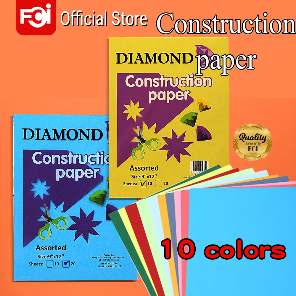 FCI Construction Paper 9x12inches Assorted Colors sold in packs school ...