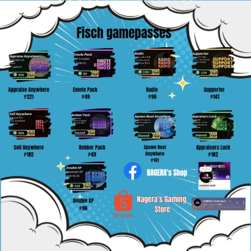 Fisch Gamepass roblox and poster | Shopee Philippines