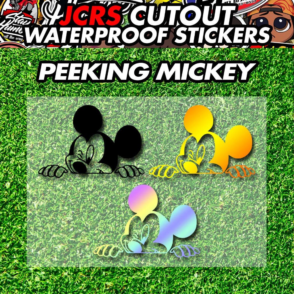 Large Peeking Mickey Mouse Sticker Decal for Cars Motorcycle Laptop ...